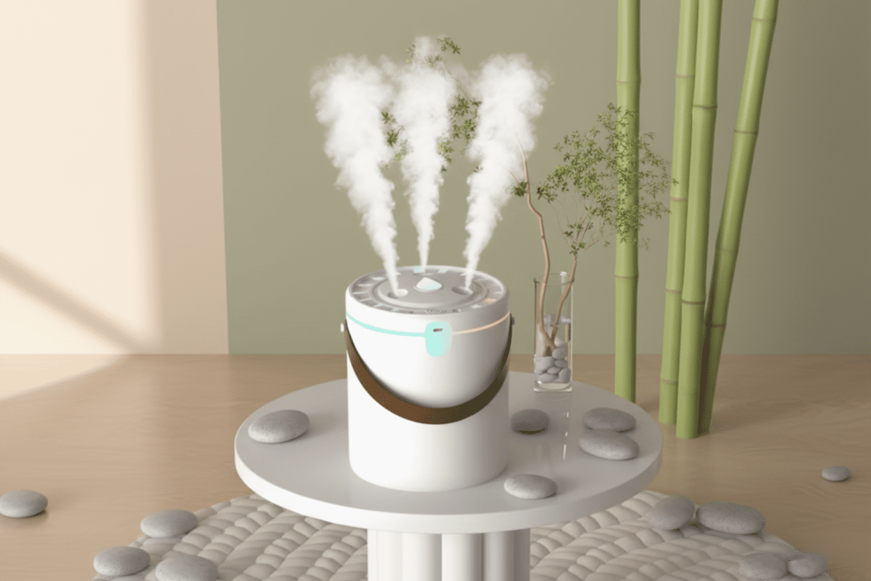 💧 Aroma Humidifier with 3 Spray Nozzles | USB Powered | 210ml | White ...